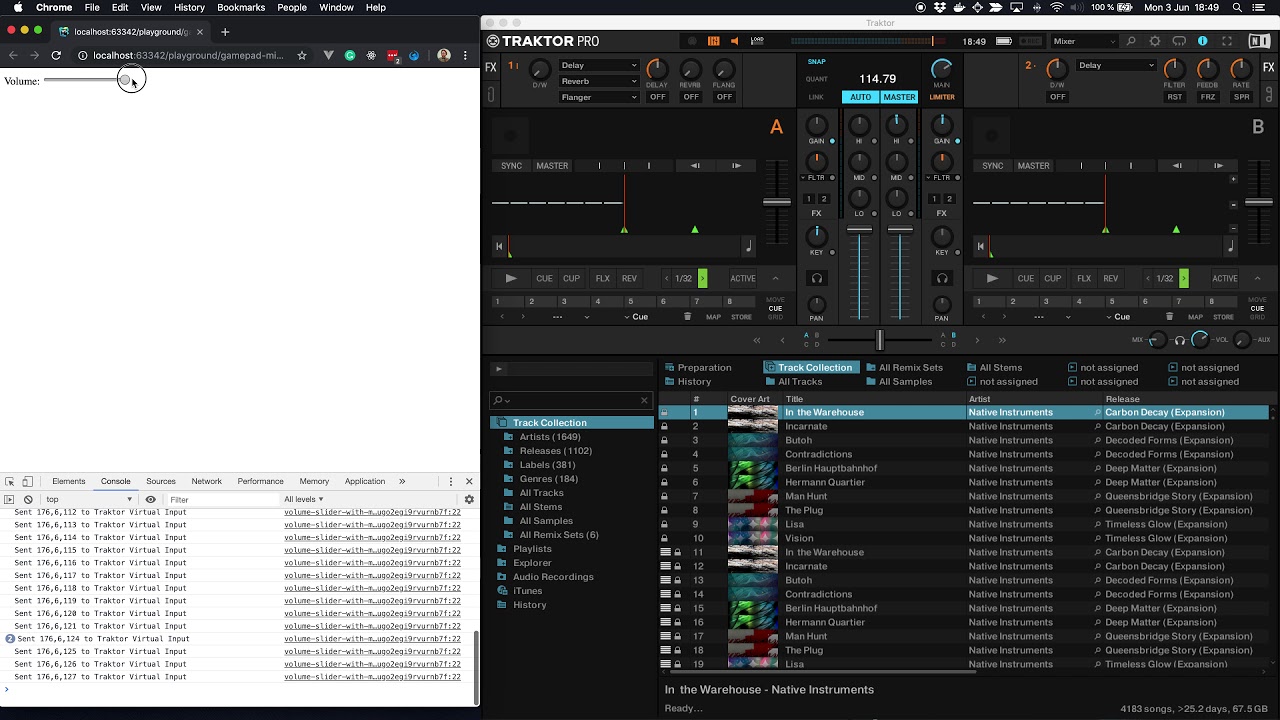 Working example of a simple volume control in the web browser ...
