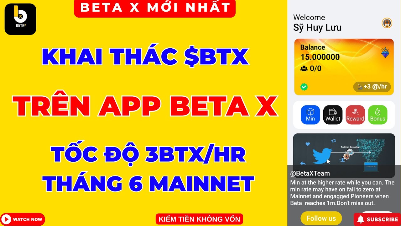 BetaX Mới Nhất - Khai Thác Ngay $BTX Tháng 6 Mainnet - YouTube