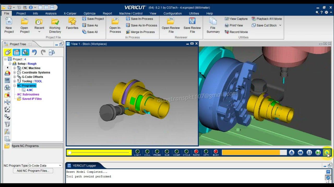 Mastercam Interface Vericut - Mô phỏng gia công Phay 4 trục CNC trên Vericut _(DT 1)-Vericut 4 ...