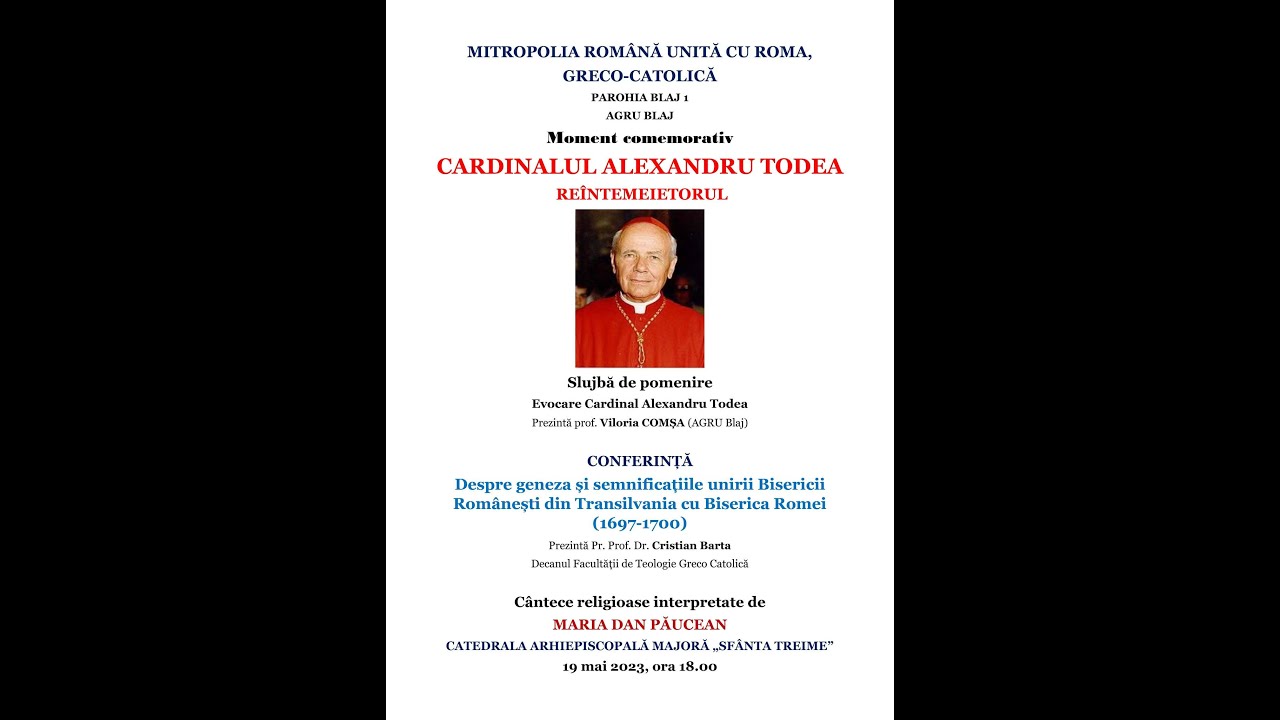 Vineri, 19.05.2023, ora 18:00, Momentul comemorativ „Cardinalul ...