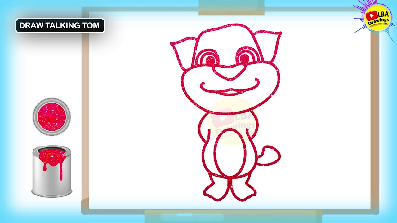 How to Draw Talking Tom | LBA Drawings - YouTube