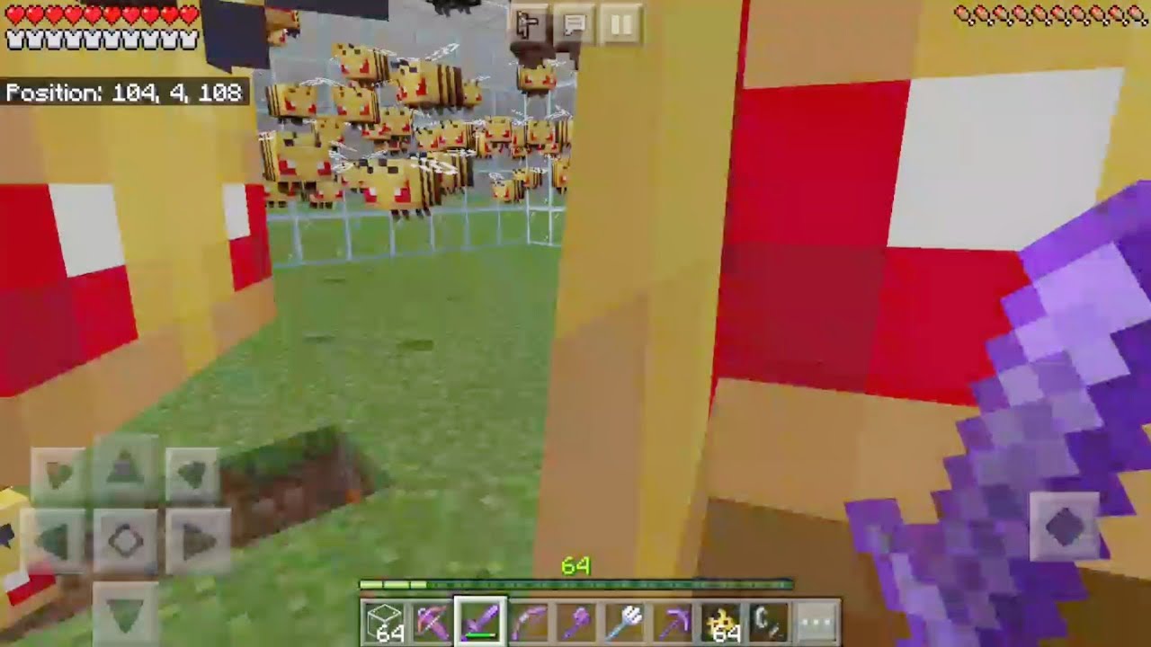 Me vs 100 Angry Bees| Minecraft - YouTube