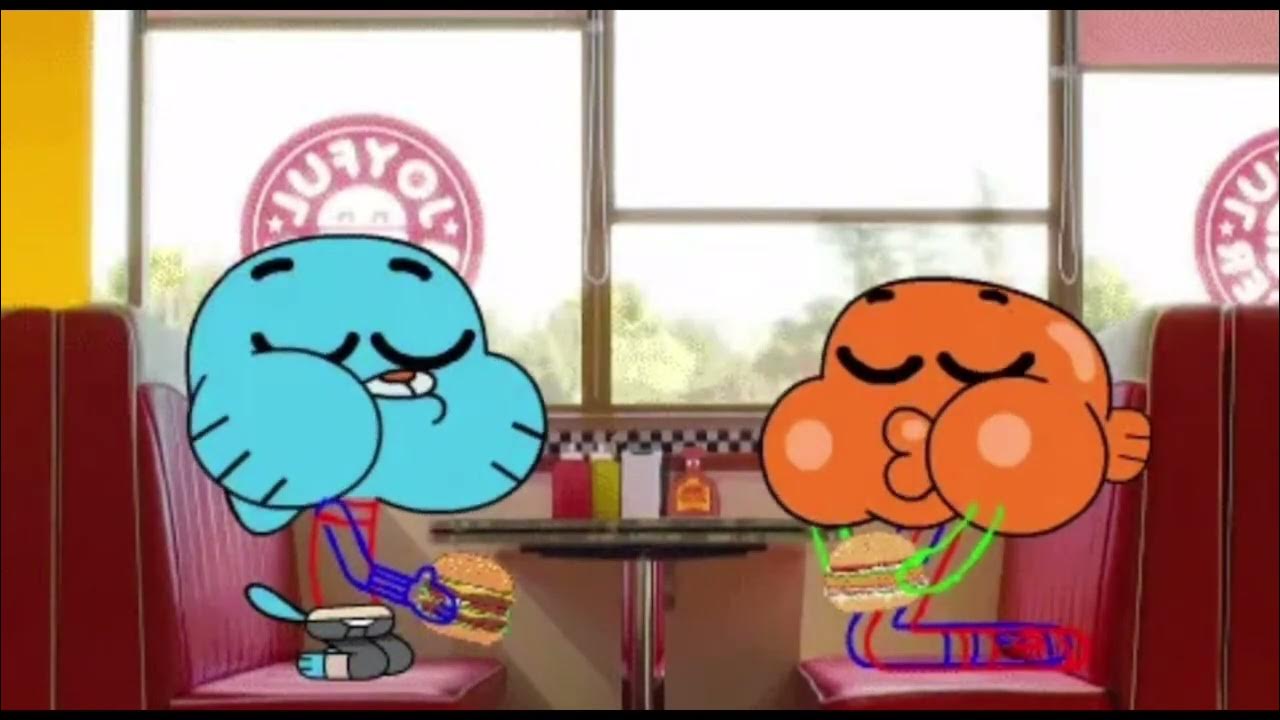 Gumball and Darwin eating a burger at “Burger King” for 1 minute - YouTube
