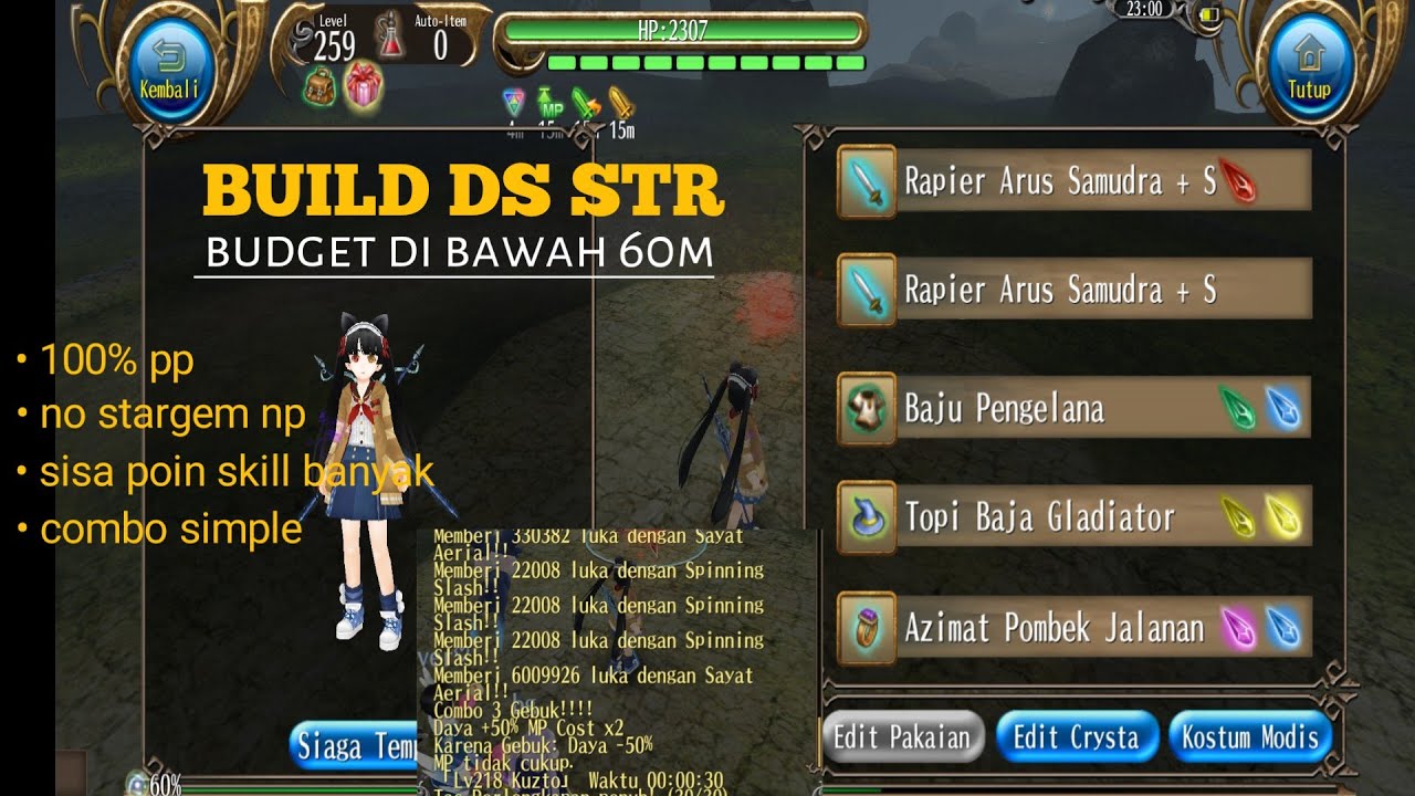 Build dual sword str+agi, toram online - YouTube