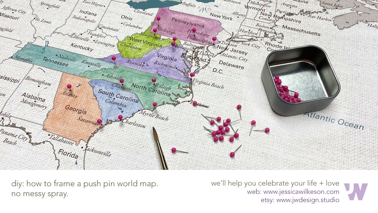 Guide to Custom Push Pin Travel Maps - World and USA Maps