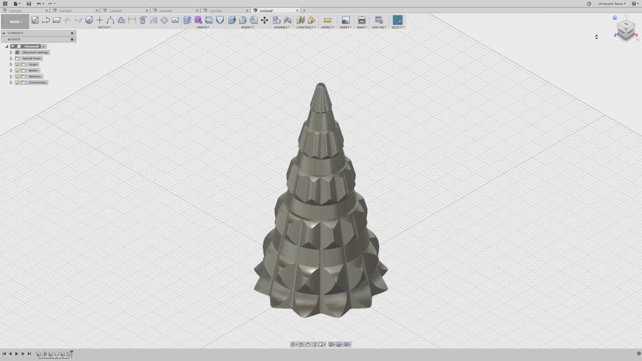 fusion 360 Christmas tree - YouTube