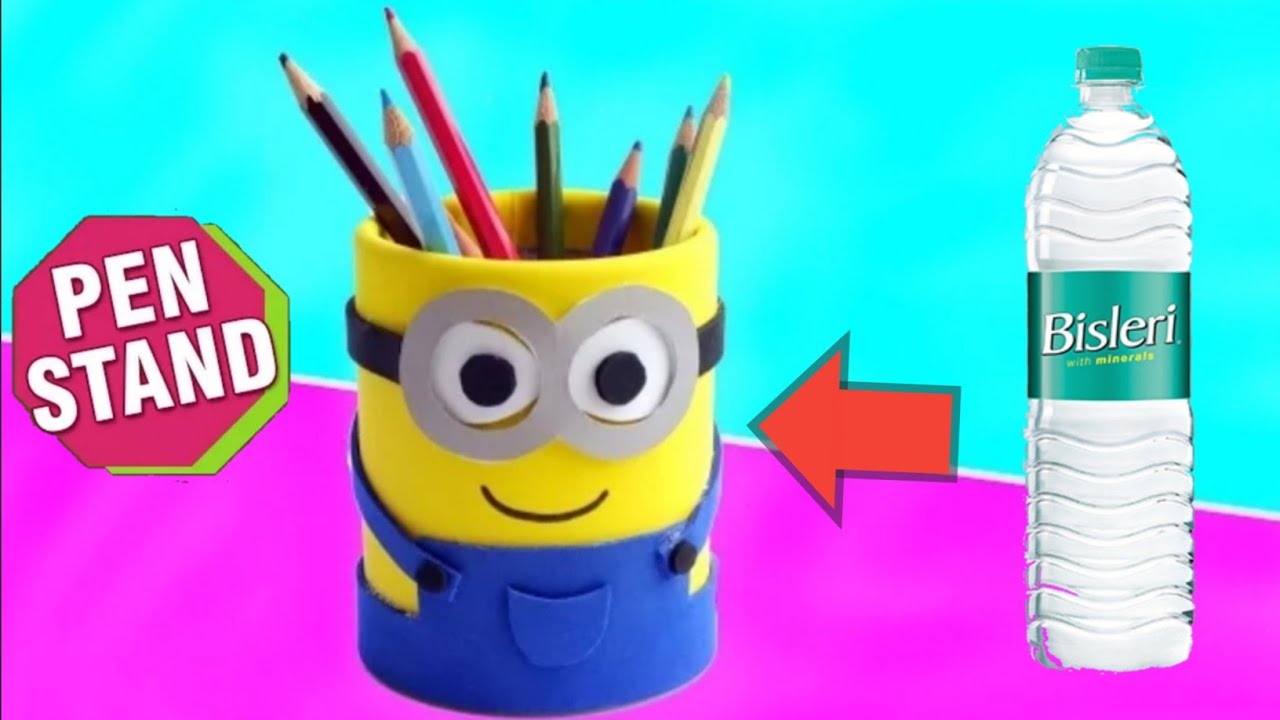 DIY Minion Pen Holder | Pen Pencil Stand | How To Make Pen Pencil ...