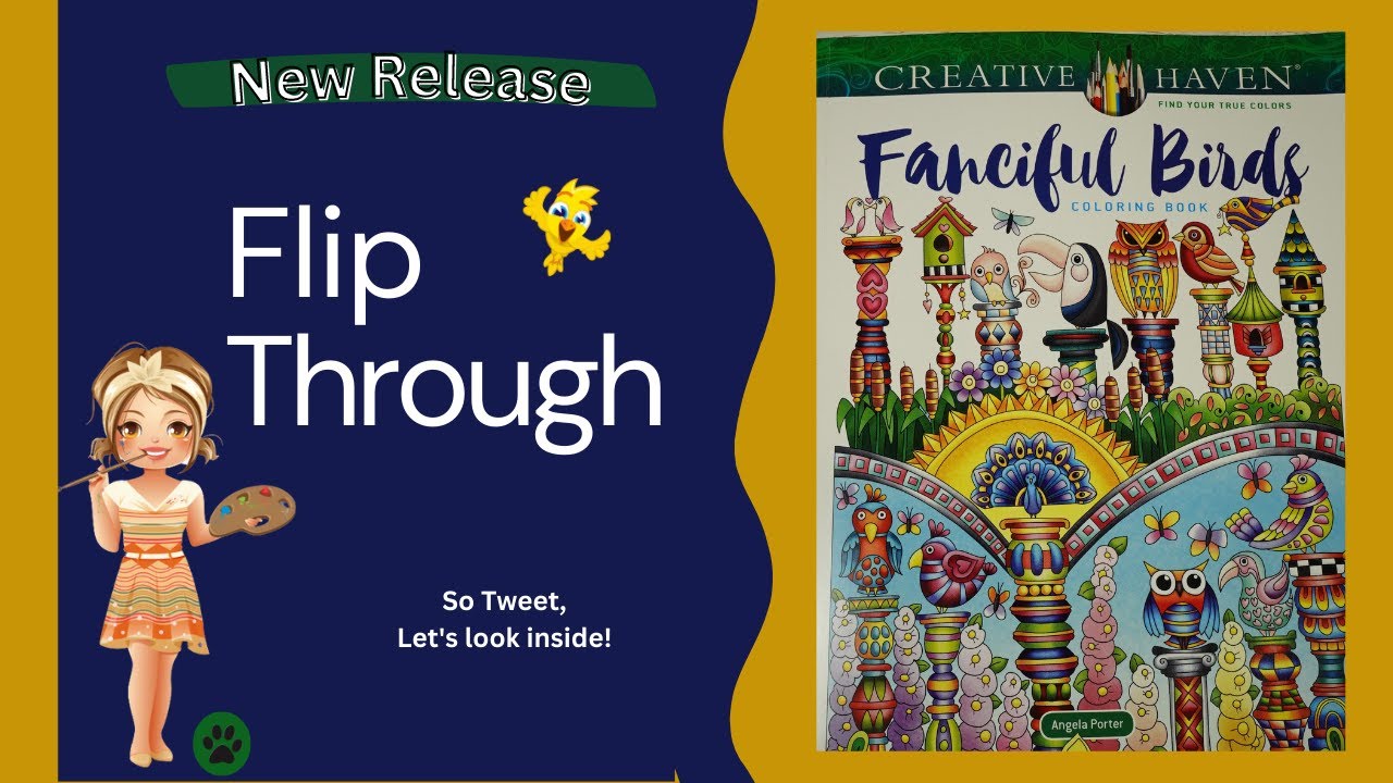 Fanciful Birds coloring book Flip Through Creative Haven - YouTube