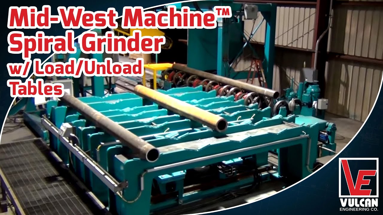 Mid-West Machine™ Spiral Grinder with Load Unload Tables - YouTube