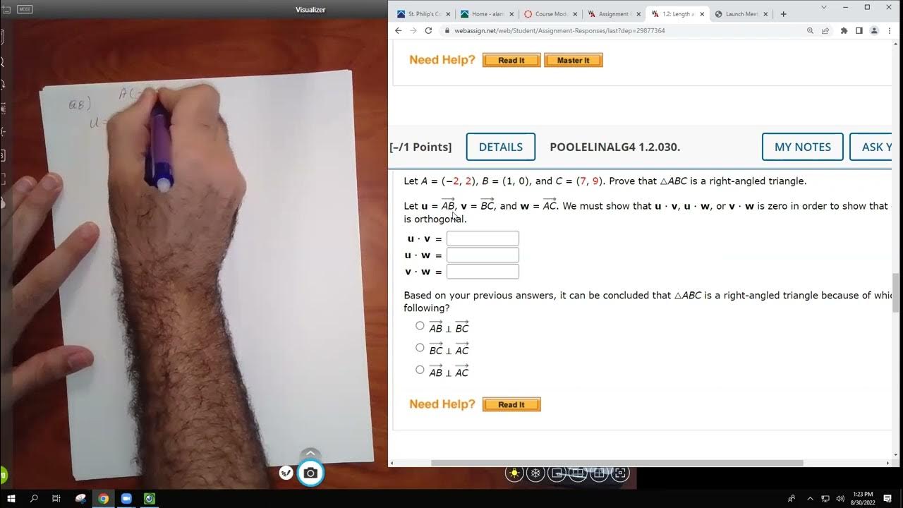 1.2 Length and Angle (WebAssign) Linear Algebra - YouTube