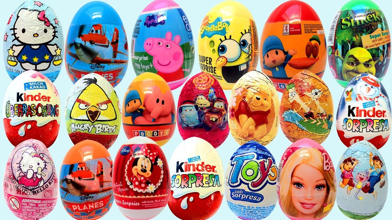 Surprise eggs Kinder Surprise Dora the Explorer Peppa Pig Mickey Mouse ...