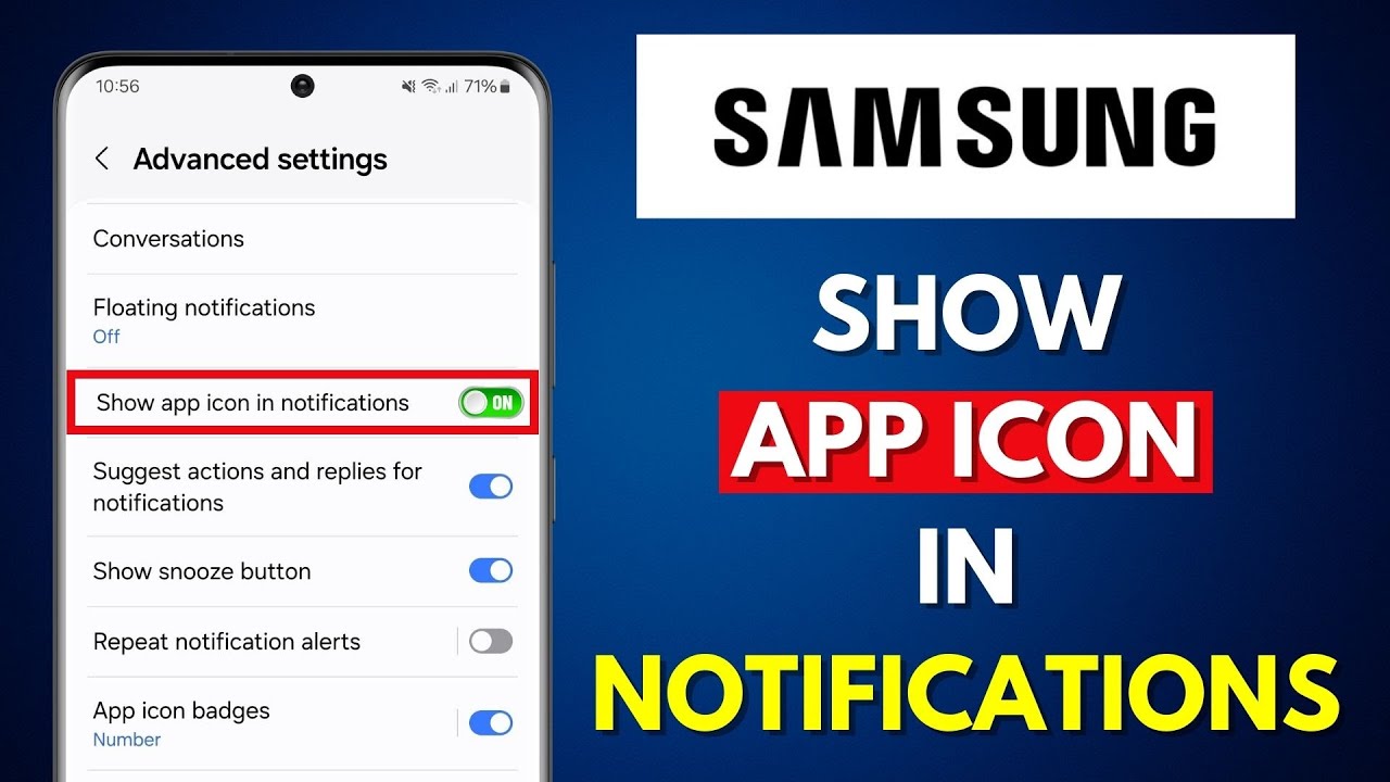 How to Enable App Icon Display in Notifications on a Samsung Galaxy ...