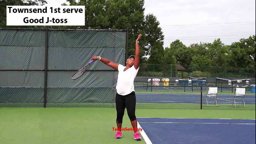 Townsend first serve Good J-Toss Super slow motion - YouTube