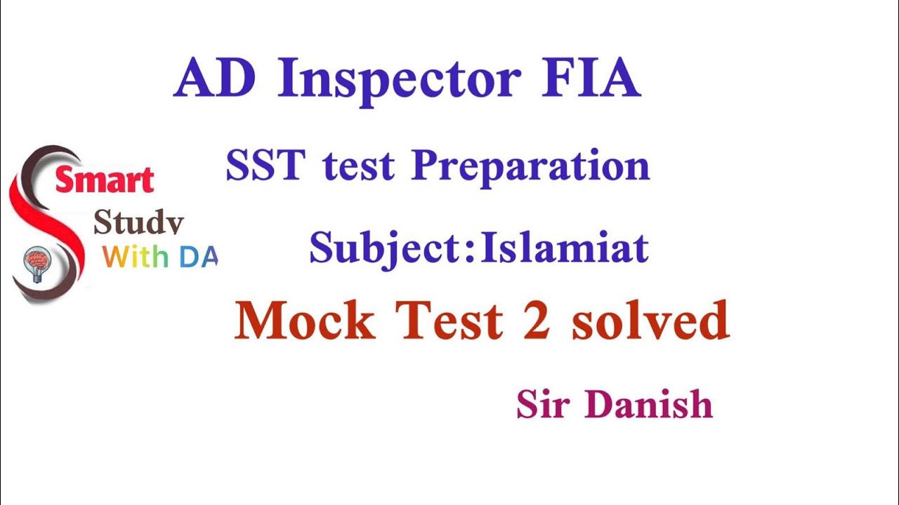 mock Test 2 solved AD FIA Inspector SST test HST Test SPSC FPSC - YouTube