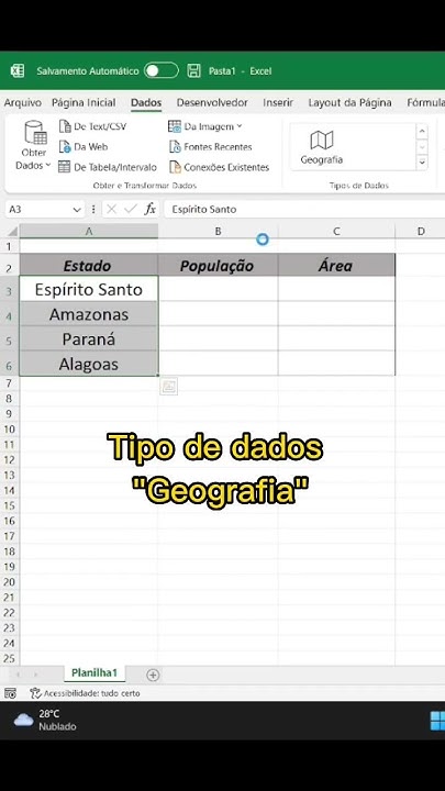 Como Gerar Dados Geográficos no Excel #dicas #shorts #windows #pc #excel #planilhas - YouTube