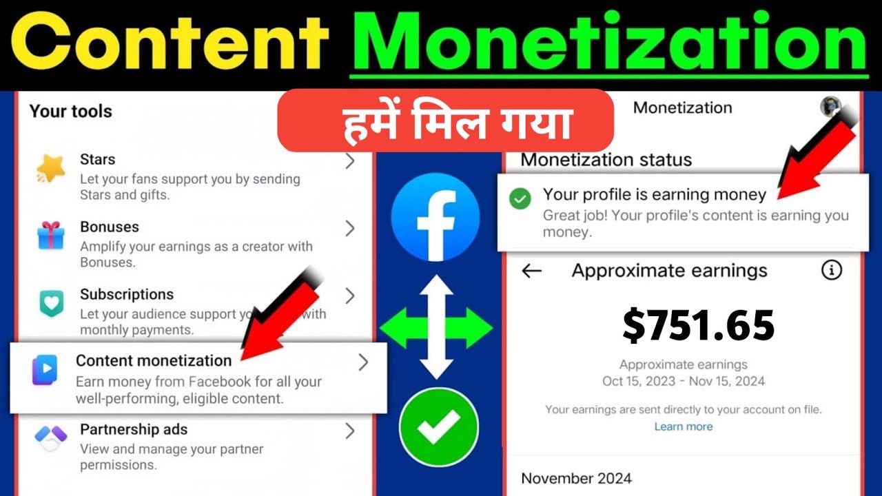 मिल गया FACEBOOK CONTENT MONETIZATION SETUP | FACEBOOK CONTENT ...
