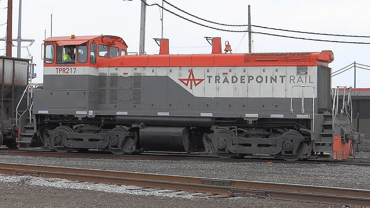 Two Tradepoint Rail Trains Working In Sparrows Point, Maryland - YouTube
