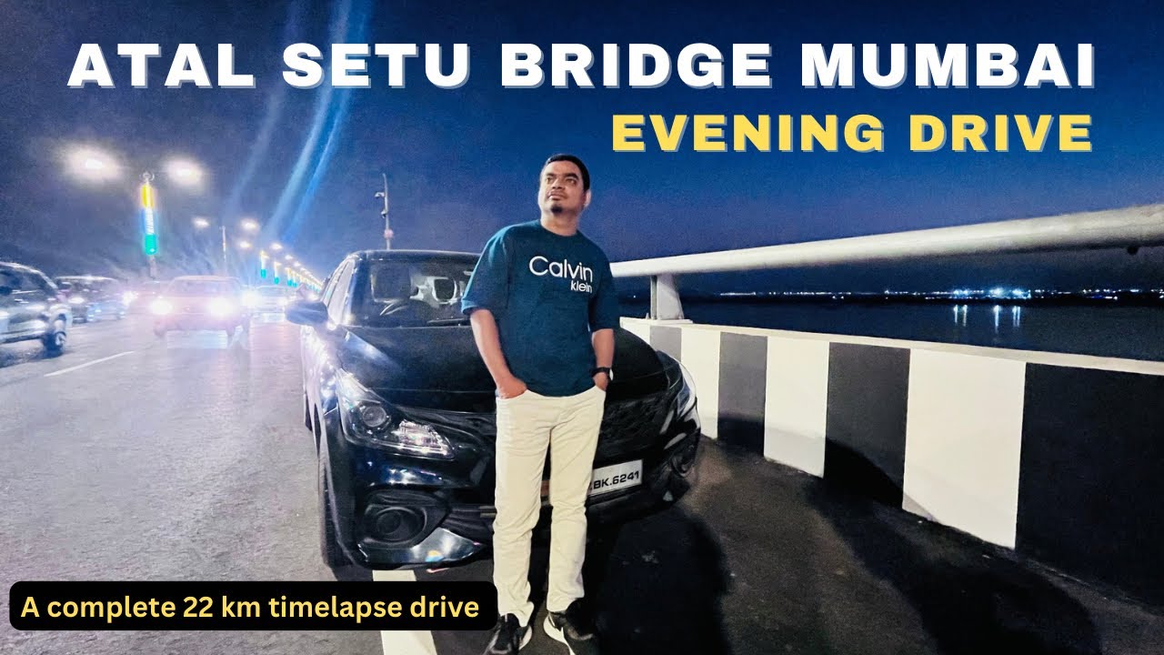 ATAL SETU BRIDGE MUMBAI | EVENING 4K DRIVE | Mumbai Trans Harbour Link ...
