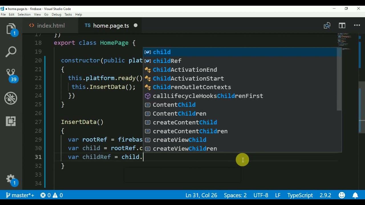 Data insertion inside firebase realtime database using ionic4 app. - YouTube