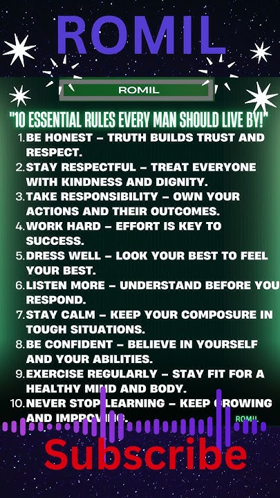 "10 Essential Rules Every Man Should Live By!"#romil,#romil_motivation#shorts #shortvideos # ...