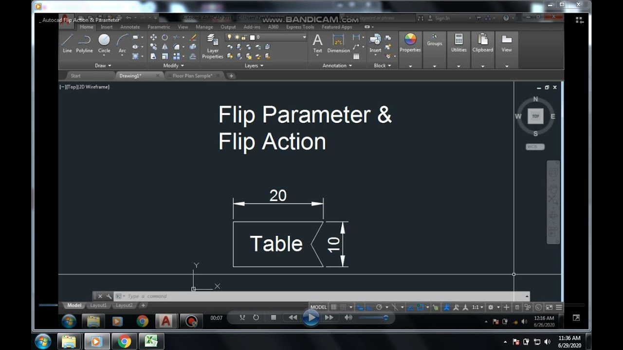 Autocad Flip Action & Parameter In HINDI - YouTube