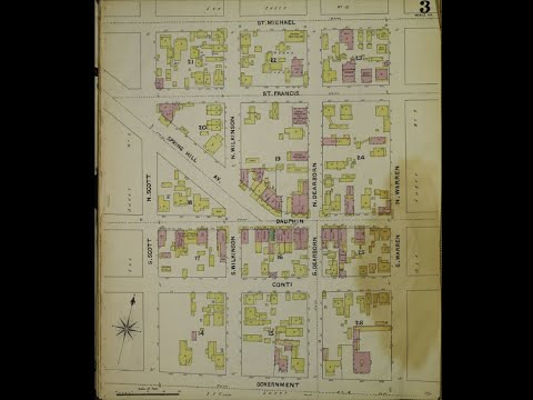 Animated 1891 Map of Spring Hill Ave at Dauphin St in Mobile, AL - YouTube
