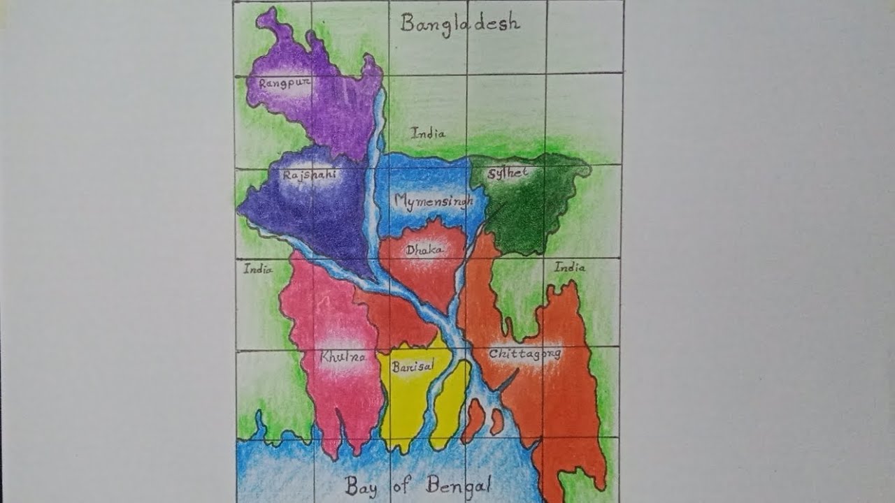 How to draw map of Bangladesh (very easy step by step) || কিভাবে সহজে ...