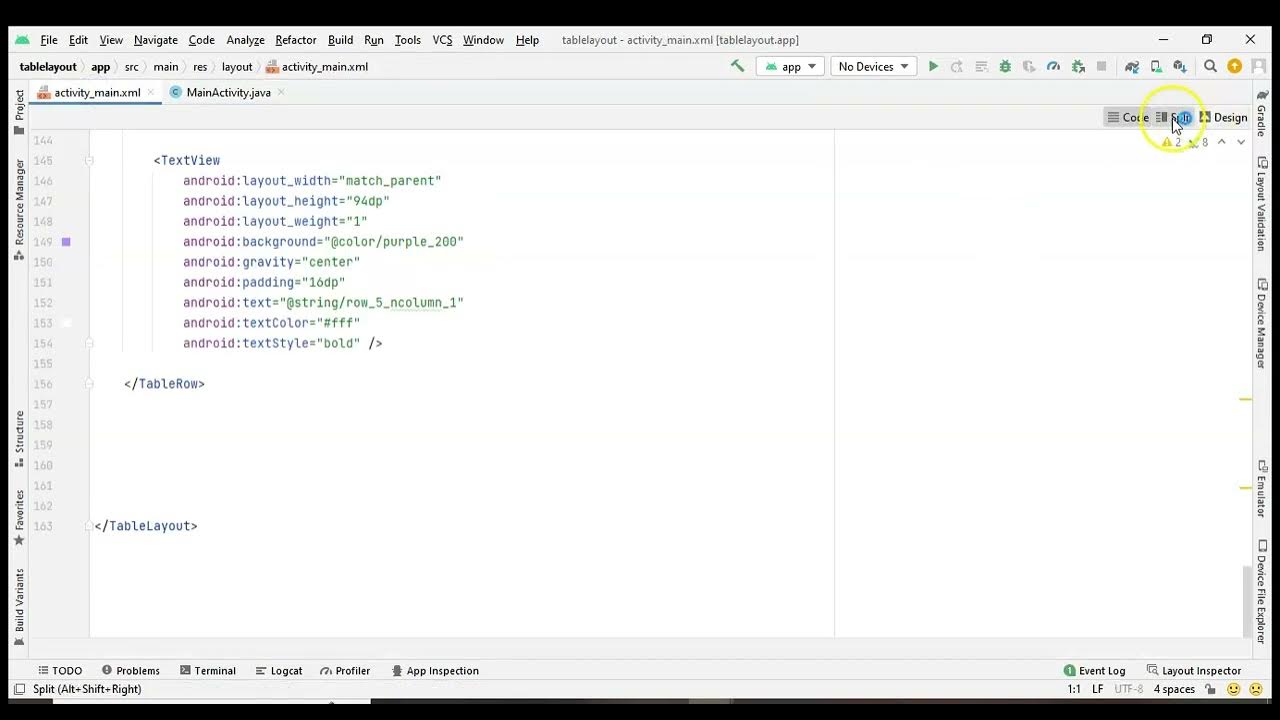 how to create a table layout in Android #android #codewithharry #freecodecamp #apnacollege # ...