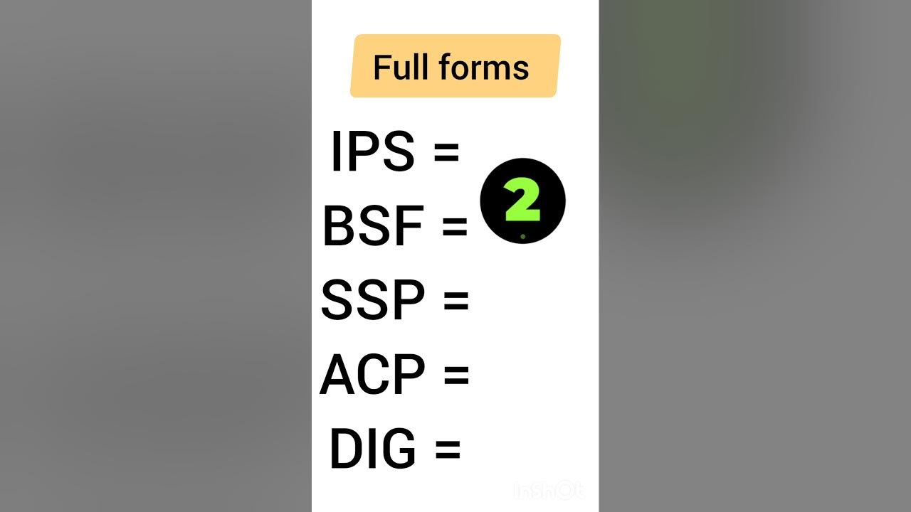 IPS SSP ACP DIG full forms l #shortsfeed #ssp #ssc #upsc #viralshort #htet #up #learn #gk # ...