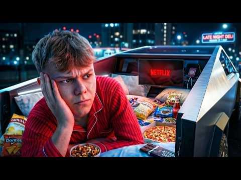 spędziłem NOC w Tesli Cybertruck...