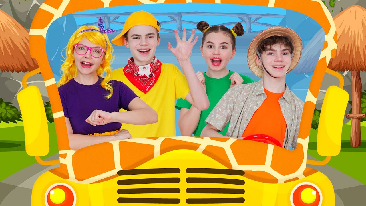Wheels on the Zoo Bus 🚍 Animal Sounds with Poli and Nick | Animal Time ...