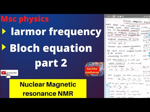 NMR | Bloch equation part2 | chemical shift | g aruldas | atomic and ...