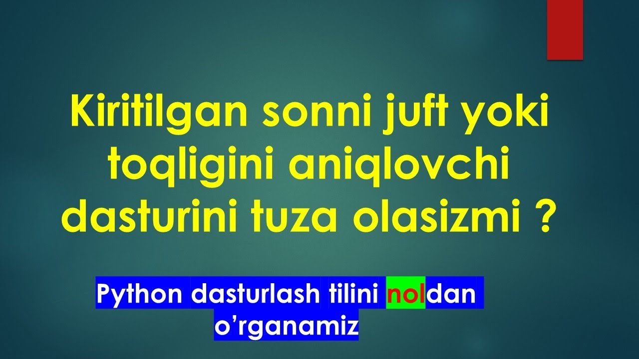 10-dars. if shartli operatori - YouTube