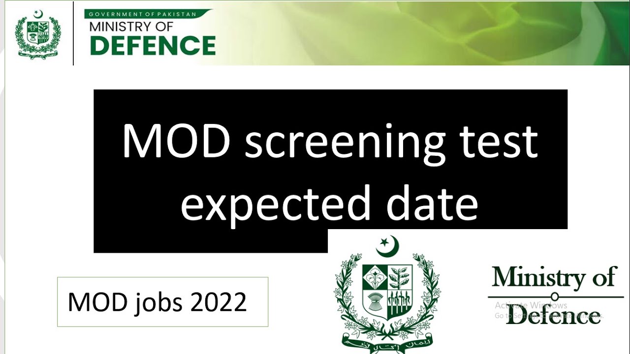 mod screening test expected date | mod jobs 2022 latest update | www ...