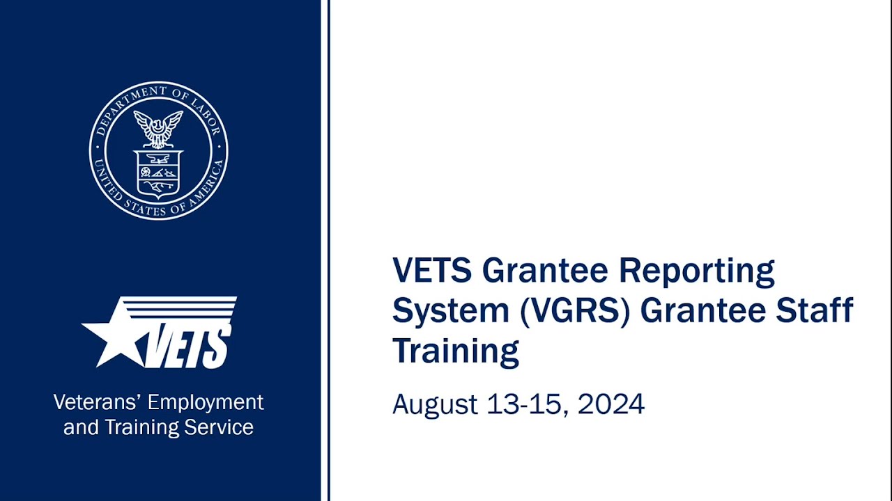 VGRS HVRP Grantee Staff Training Day 1 – August 13, 2024 - YouTube