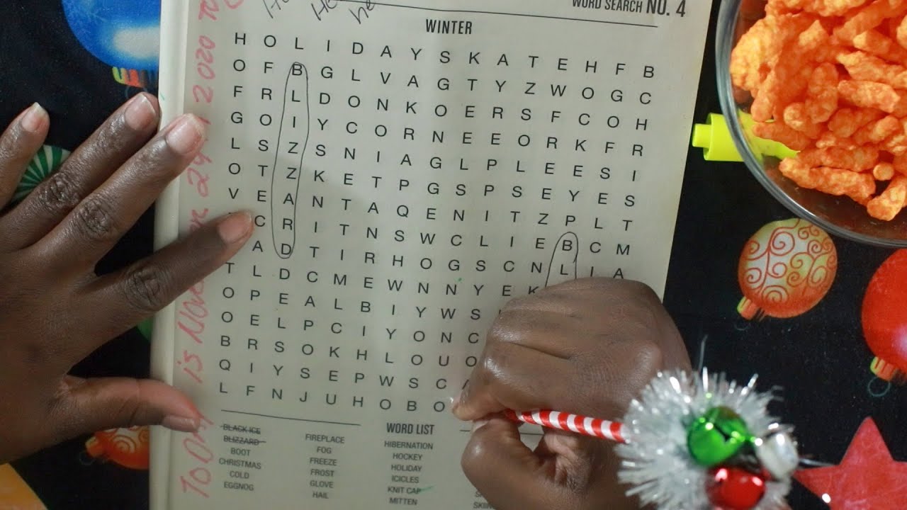 CHEETOS ASMR EATING SOUNDS | WINTER CROSSWORD PUZZLE - YouTube