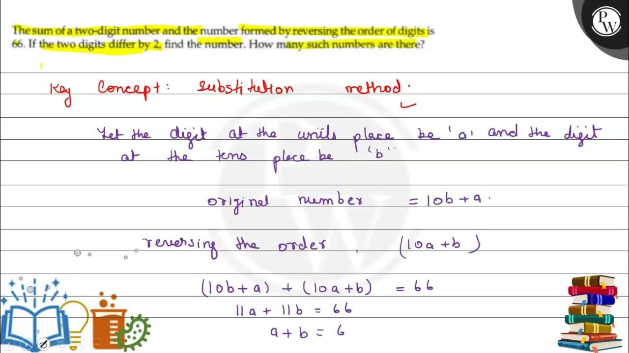 The sum of a two-digit number and the number formed by reversing the order of digits is W. 66. I ...