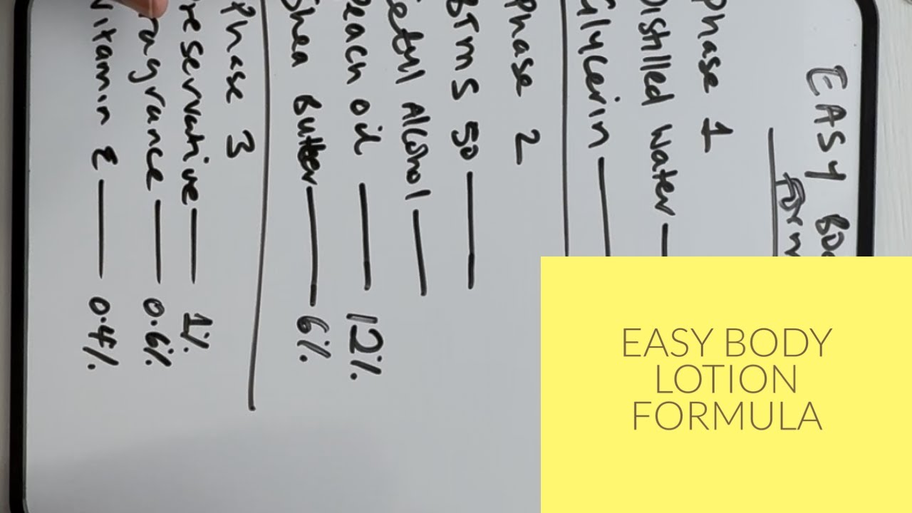 Write a Formula with Me - Step by Step - Easy Body Lotion Formula ...