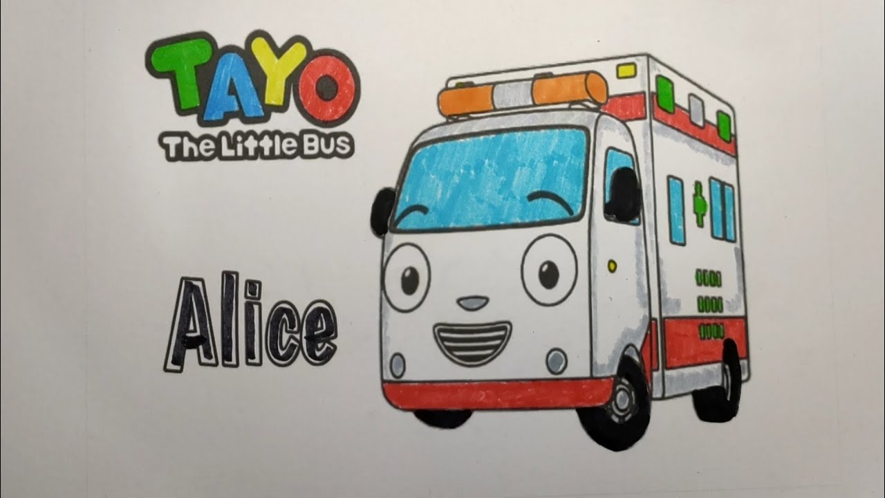 learn coloring TAYO all friends #Alice - YouTube