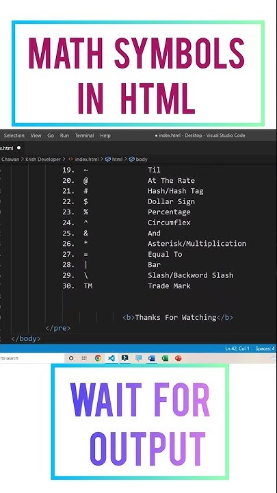 How to add Math Symbols in HTML 2023 | Math Symbols in HTML #shorts #india @BasicsInKannada ...