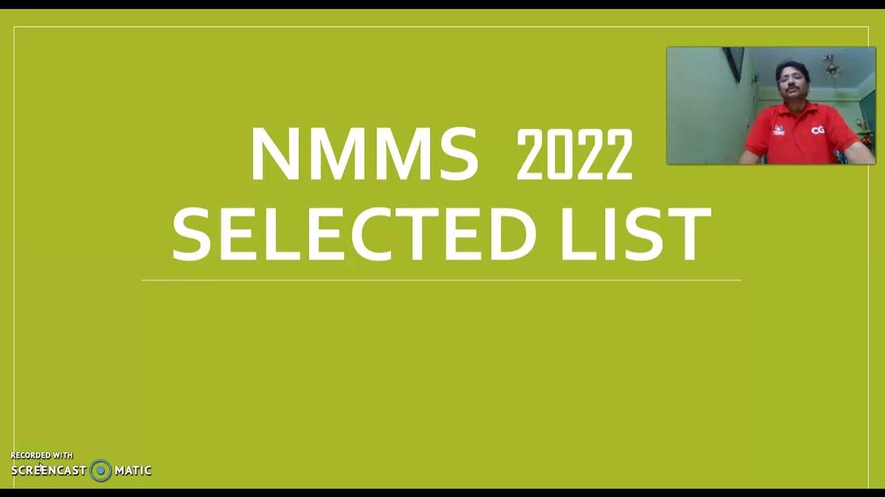 NMMS 2022 selection list - YouTube