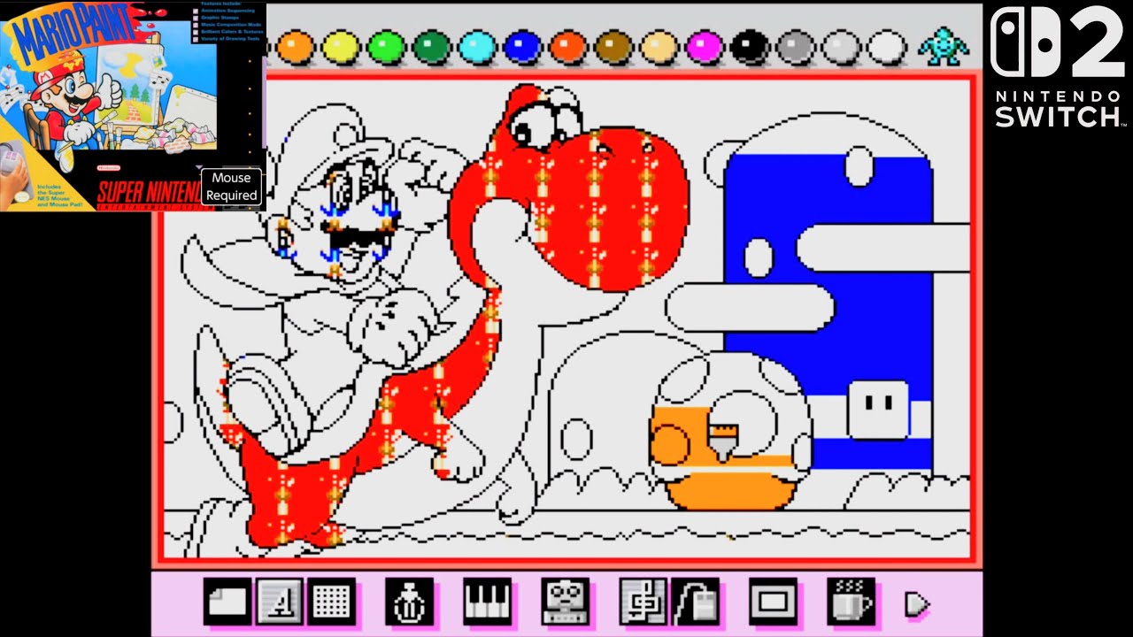 Mario Paint (SNES) - Gameplay on Switch 2 & Played as Mouse Joy-Con 2 ...