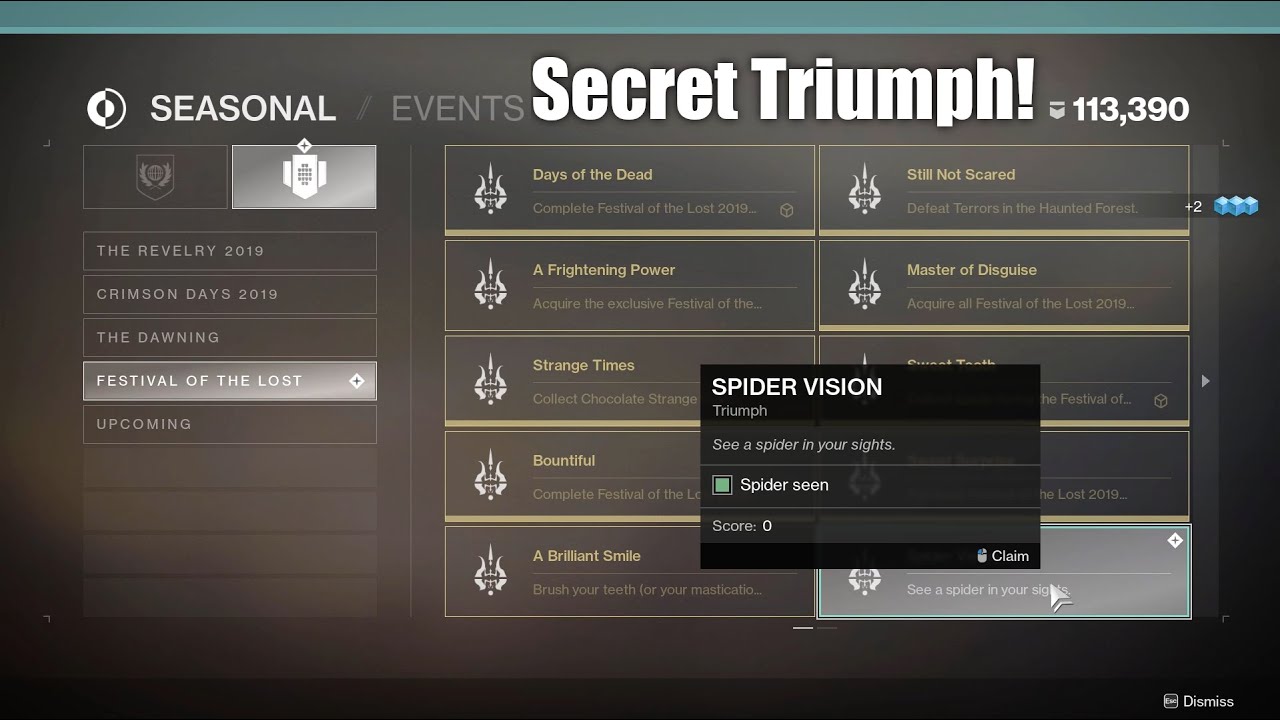 SPIDER VISION Secret FoL Triumph | Destiny 2 | Secret Triumph Guide ...