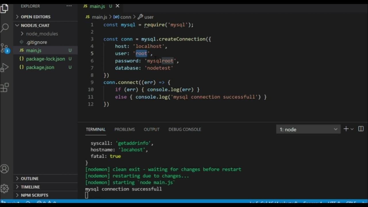 mysql connection or how to connect database with nodejs - YouTube