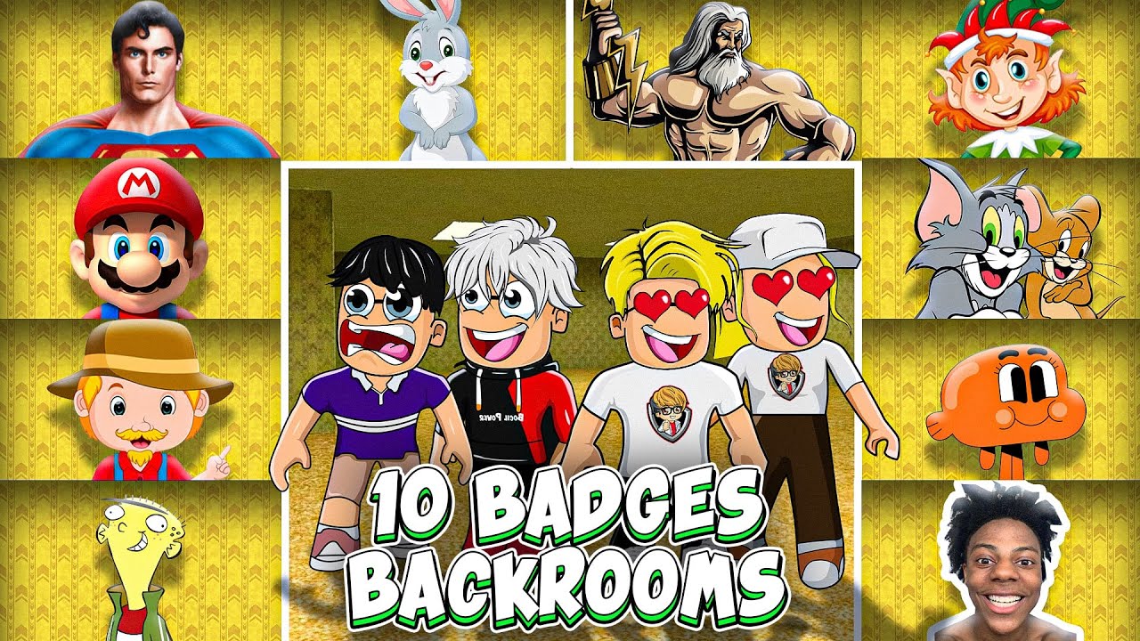 10 BADGES BACKROOMS ROBLOX!! ELMO, ZEUS, PUPPET, EDY DLL - YouTube