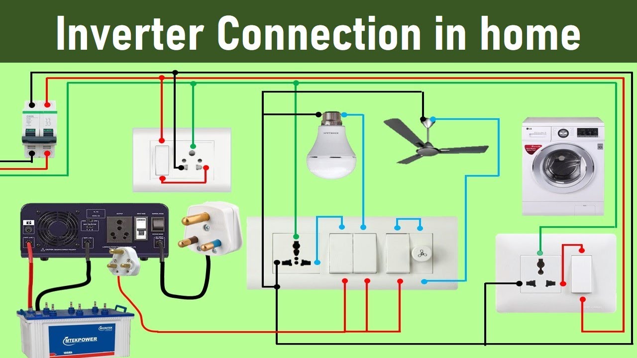 inverter connection for Home | inverter Wiring in home ...