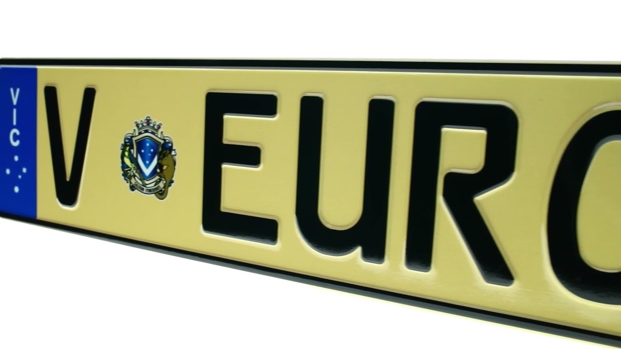 Euro Premium plate - black on gold (standard) - YouTube
