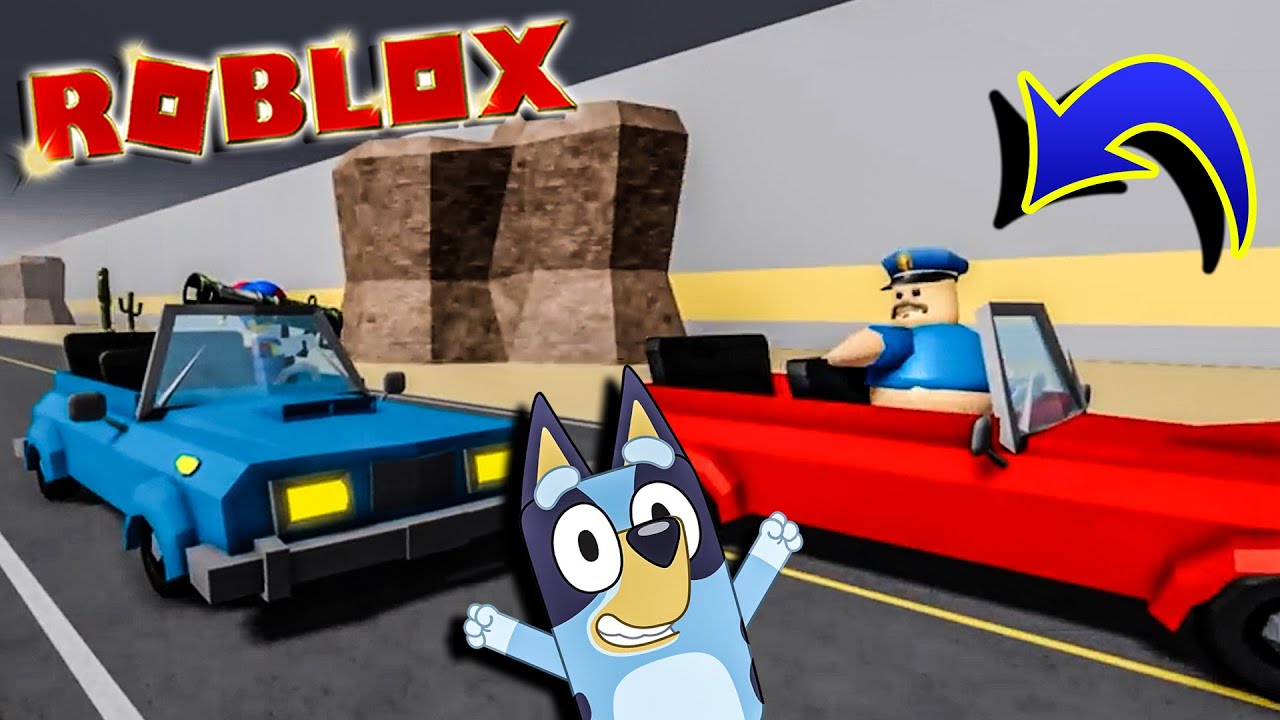BLUEY vs CAR BARRY'S PRISON RUN!! | Bluey Reacts #roblox #obby - YouTube