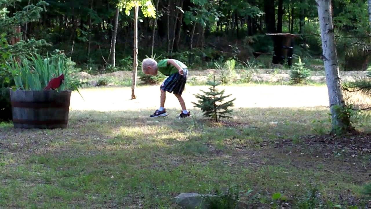 Tyler stomping bugs - YouTube