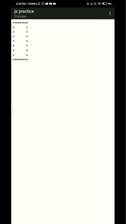 Hollow Square Star pattern by JavaScript with simple code 🔥🤓|javascript shorts🔥 #javascript # ...